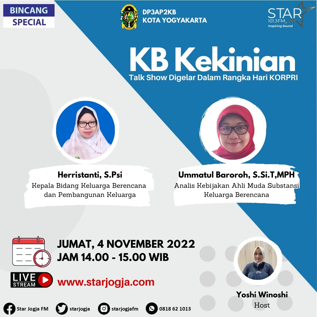 Bincang Spesial, KB Kekinian Dari DP3AP2KB Kota Yogyakarta - Star Jogja FM